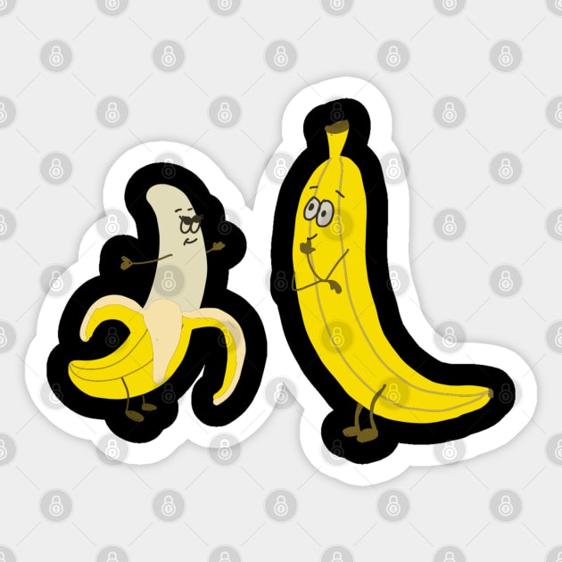 Cute couple of bananas - Funny Banana - Sticker | TeePublic