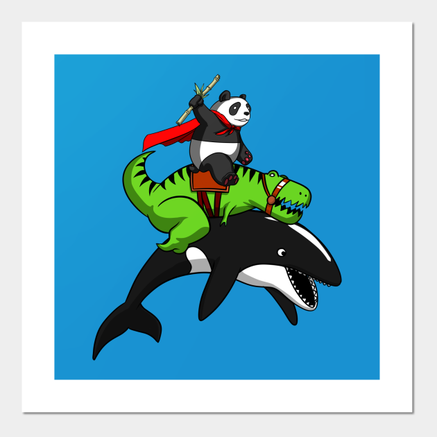 T-Rex Dinosaur Panda Riding Orca Whale - T Rex Dinosaur Riding Orca ...