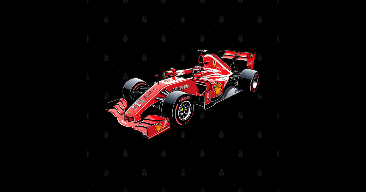 Red Formula 1 Car - Ferrari - Sticker | TeePublic