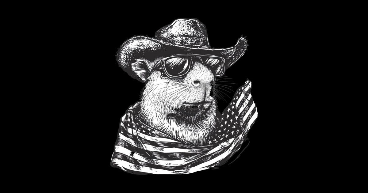 funny cartoon-style cowboy Capybara - Capybara - Sticker | TeePublic
