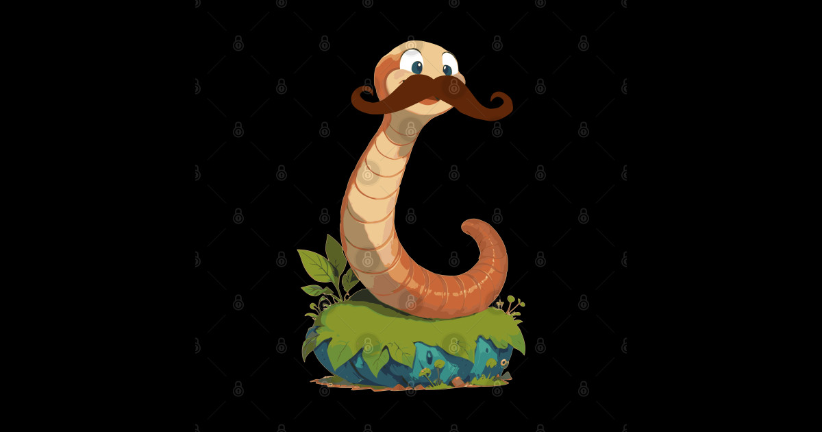 Mustache Worm - Mustache - Sticker | TeePublic