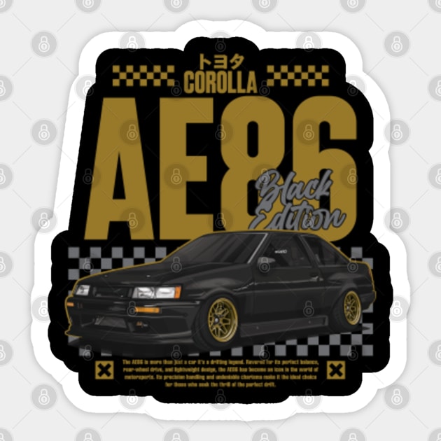 Black Edition – Legendary AE86 Drift Icon - Ae86 - Sticker | TeePublic