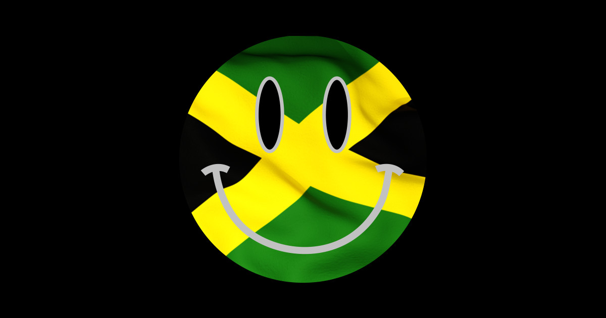 Jamaican Flag Smiley Face - Smile - Sticker | TeePublic