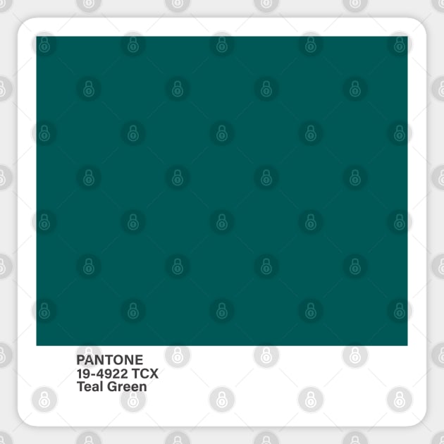 pantone 19-4922 TCX Teal Green - Pantone Color - Sticker | TeePublic