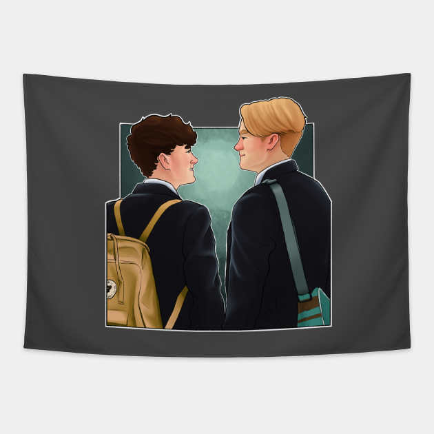 Nick and Charlie - heartstopper drawing - Kit Connor - Tapestry | TeePublic