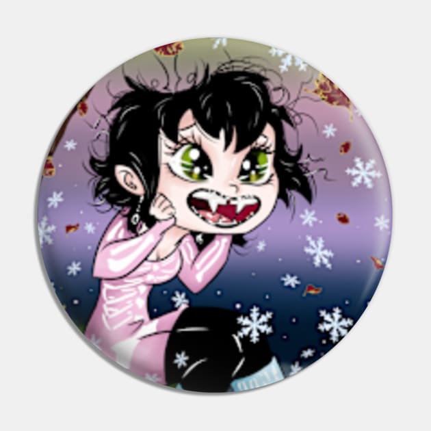 Adorable Little Gothic Vampire Crafter Witch - Vampire - Pin | TeePublic