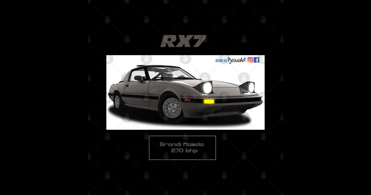 Mazda RX7 FB Silver Metallic - Mazda - Sticker | TeePublic
