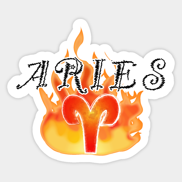 Aries: Zodiac Fire Sign - Aries Zodiac Sign - Sticker | TeePublic