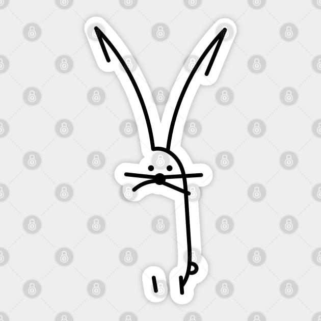 Bunny minimalism stick figure - Rabbit - Sticker | TeePublic