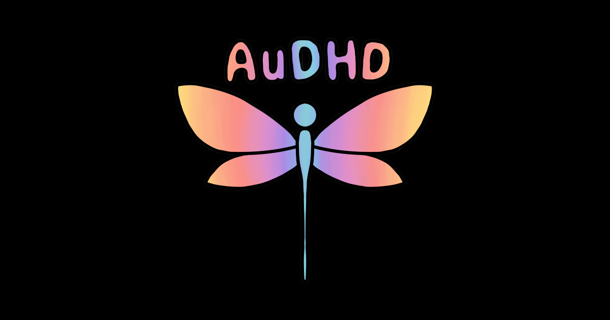 AuDHD symbol dragonfly (ADHD and Autism) - Audhd - Sticker | TeePublic