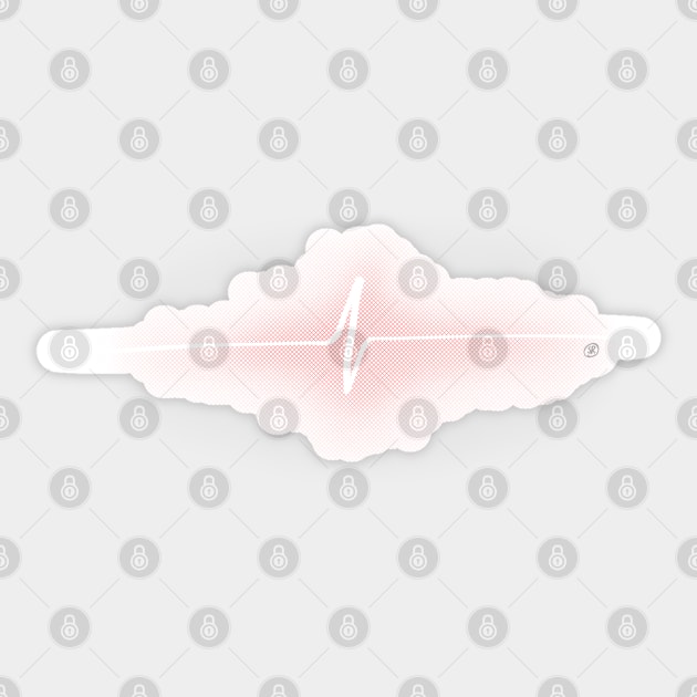 Heart Impulse (Black) - Pulse - Sticker | TeePublic