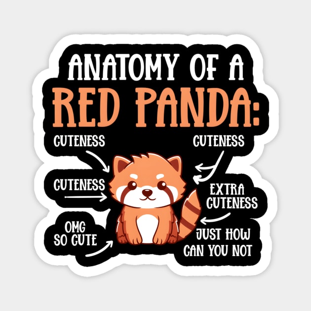 Anatomy Of A Red Panda Science Zoologist Panda - Red Panda - Magnet ...