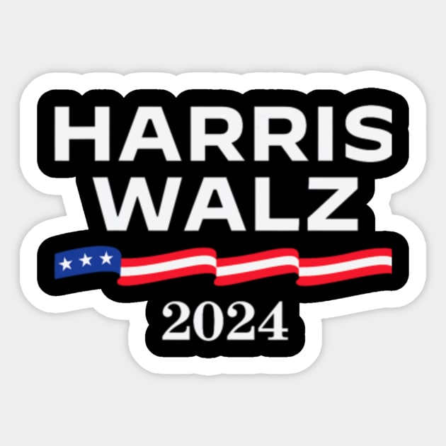 Harris Walz 2024 Flag Us - Flag Us - Sticker | TeePublic