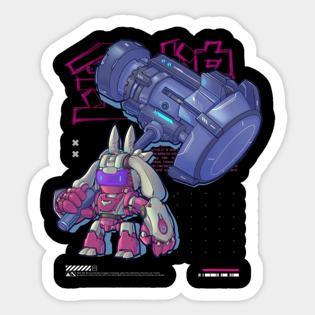 Mecha hammer bot - Mecha Hammer - Sticker | TeePublic
