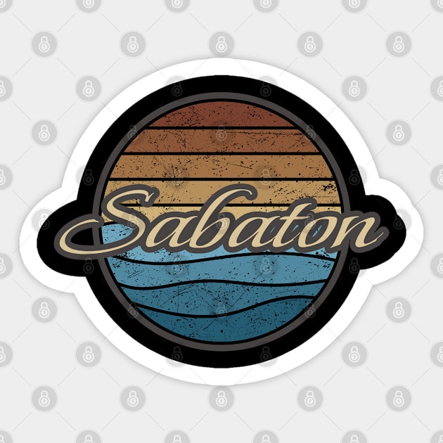 Sabaton Retro Waves - Musician - Sticker | TeePublic