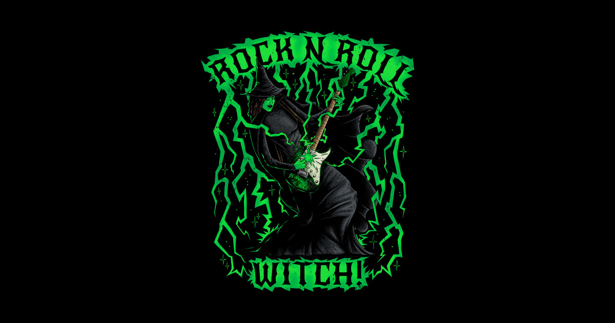 Rock N Roll Witch Electric Guitar Sorcery Gothic Metalhead - Wicked ...
