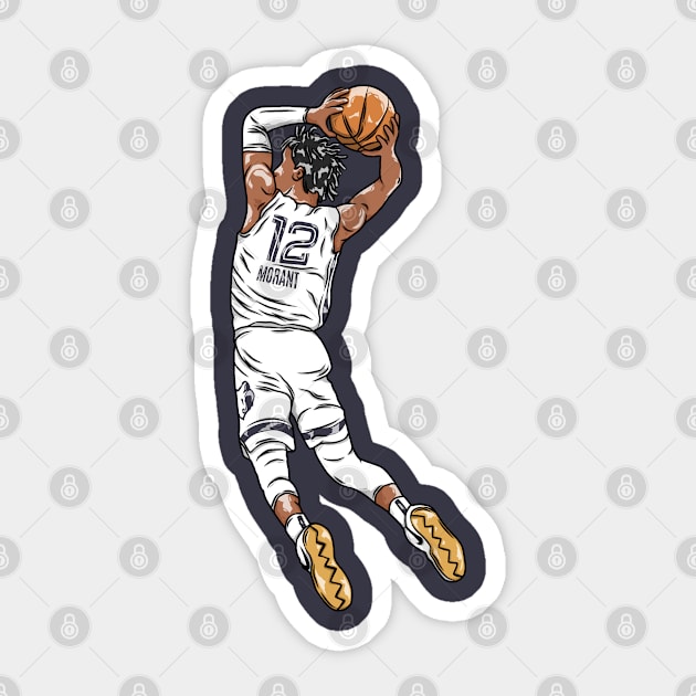 Ja Morant Dunk Grizzlies Cartoon Drawing - Ja Morant - Sticker | TeePublic