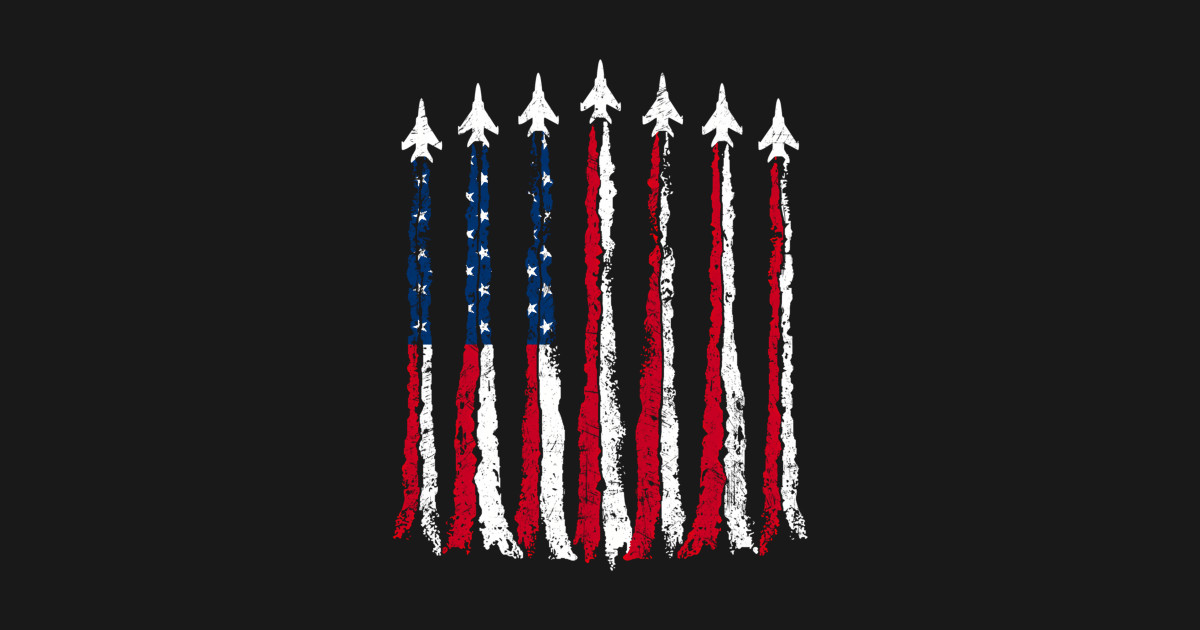 Patriotic Red White Blue Usa Flag Fighter Jets 4Th Of July - Red White ...
