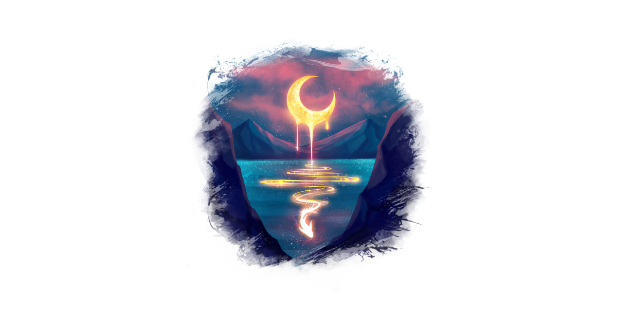 Melting moon - Dreamcore Painting - T-Shirt | TeePublic
