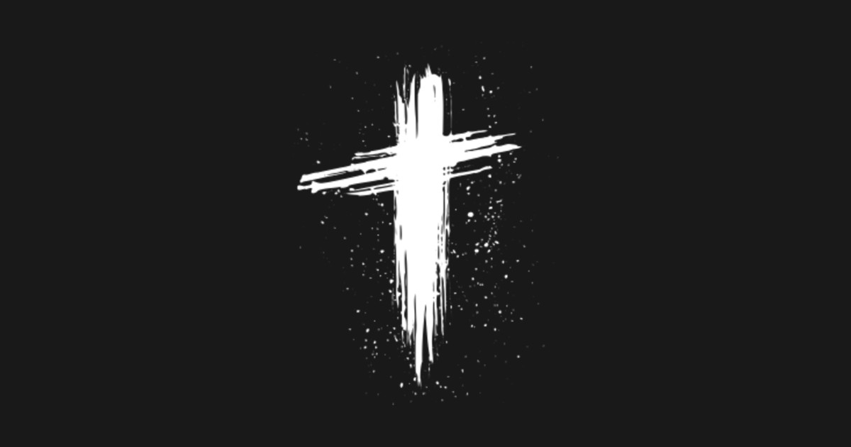 Brushed Ink Christian Cross With Ink Spatters | Faith Believers ...