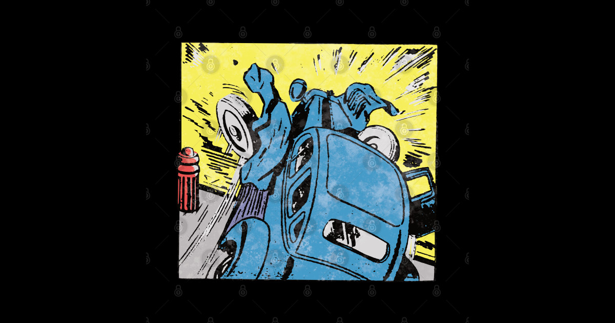 Vintage comic panel 1940's, Crash! - Vintage Comic Art - Sticker ...