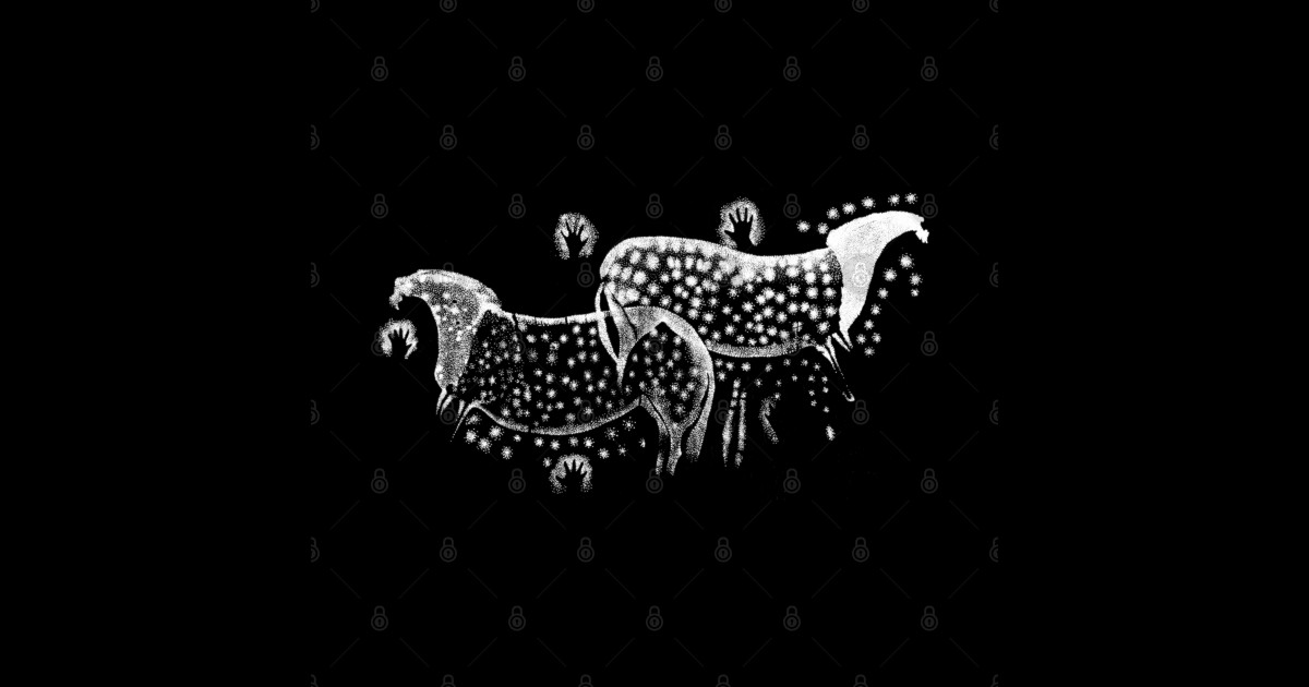 Dappled Horses of Pech Merle Cave Painting - Cave Painting - Sticker ...