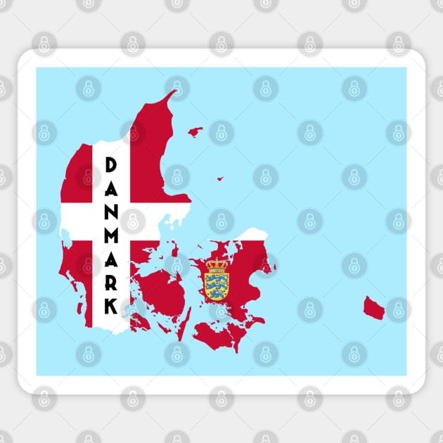 Denmark flag & map - Denmark - Sticker | TeePublic