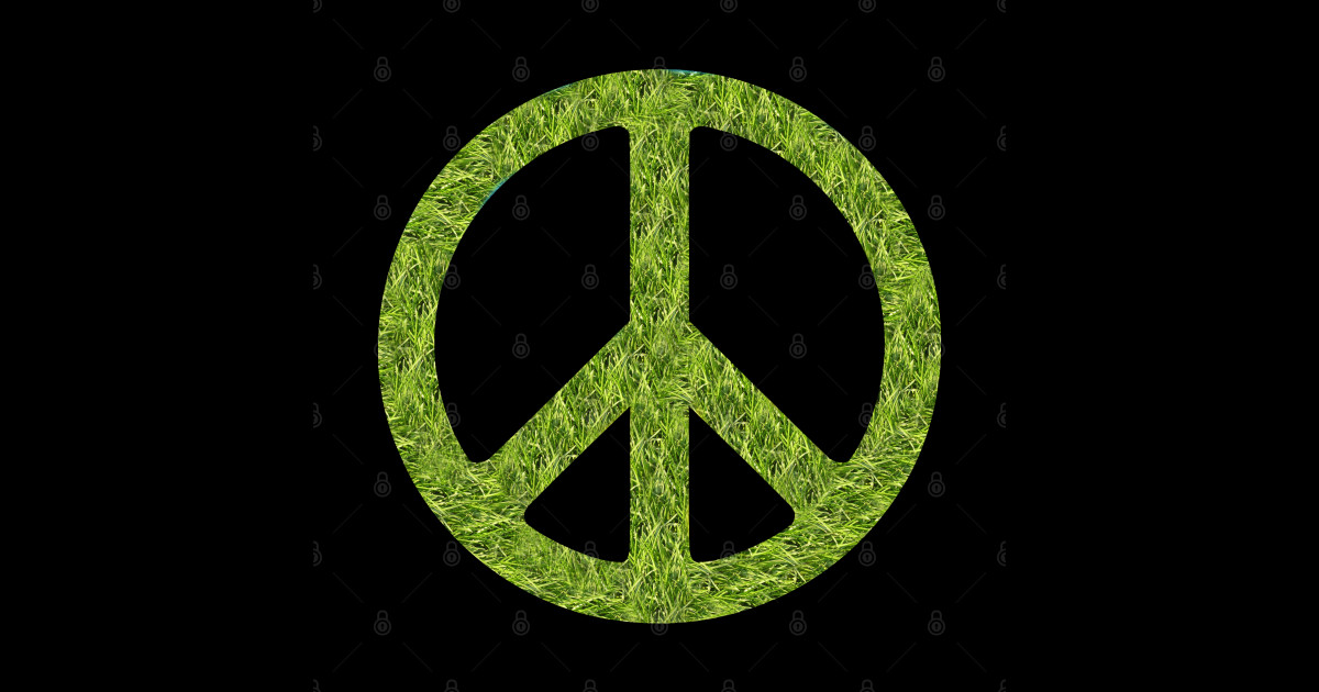 World Peace Sign Art Graffiti Activist - Green Grass Peace Sign ...