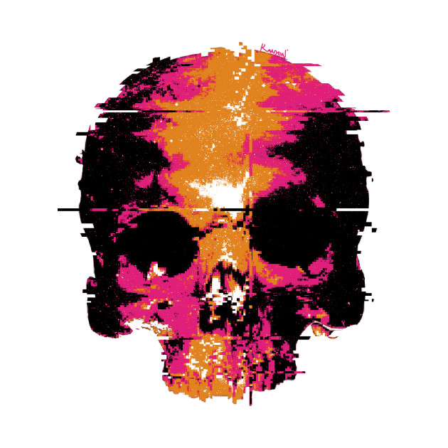 Skull Glitch (red) - Skeleton - T-Shirt | TeePublic