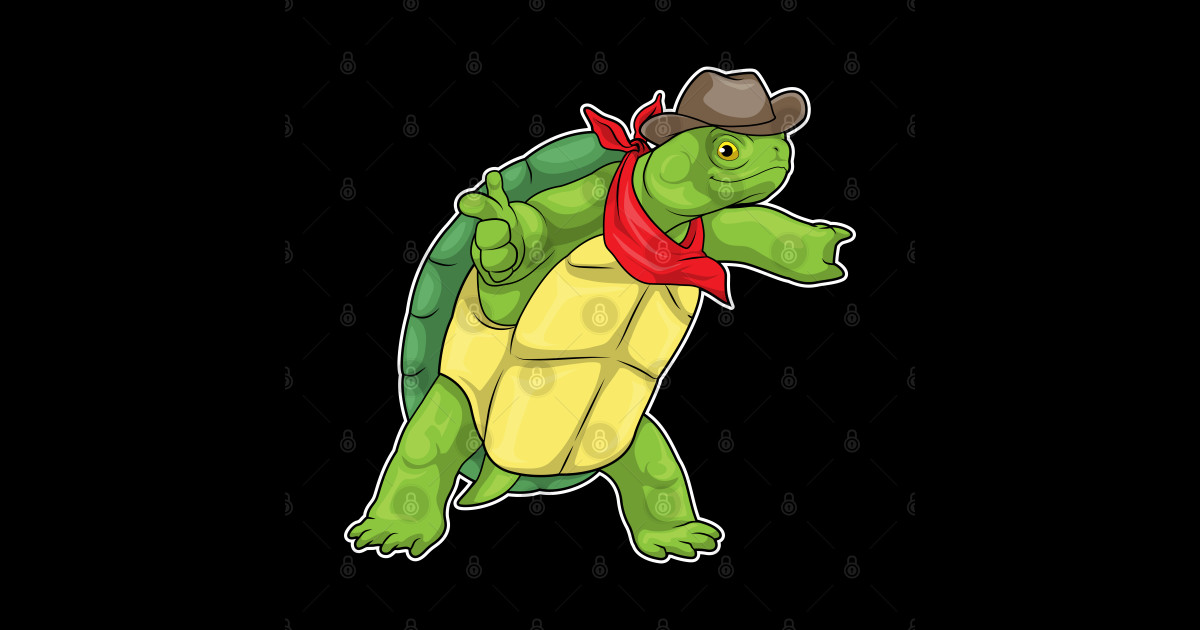 Turtle Cowboy Cowboy hat - Turtles - Sticker | TeePublic