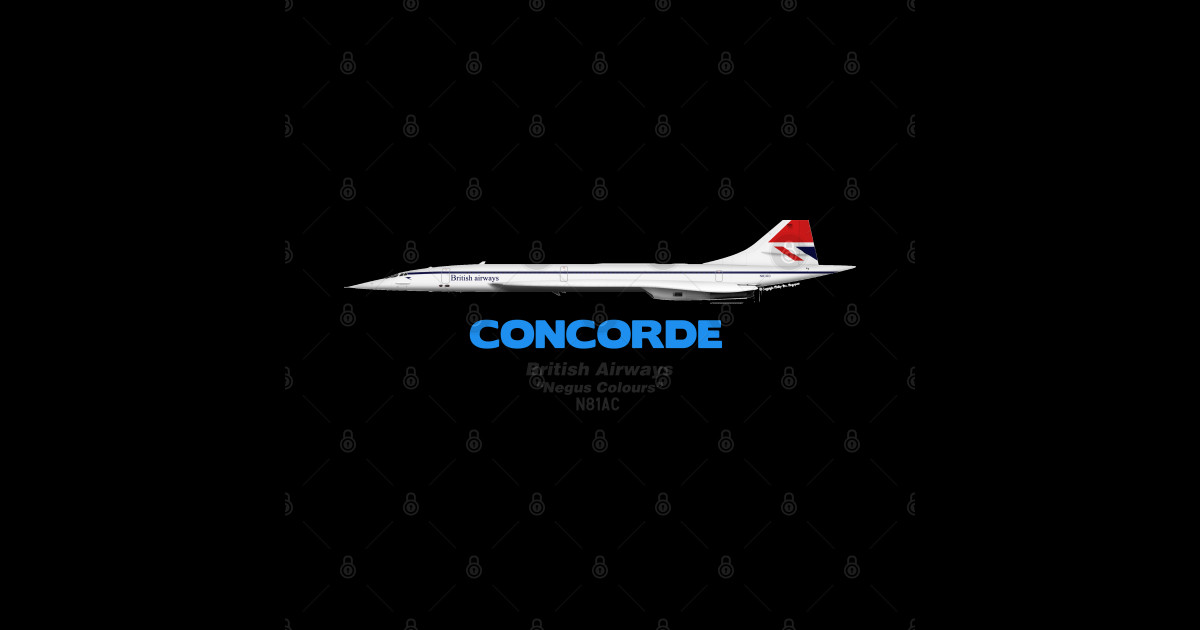 Concorde - British Airways "Negus Colours" - Concorde - Sticker | TeePublic