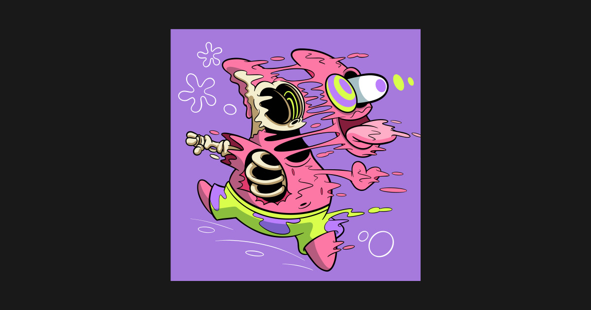 Melting Skeleton Cartoon with Psychedelic Colors (Patrick Star ...