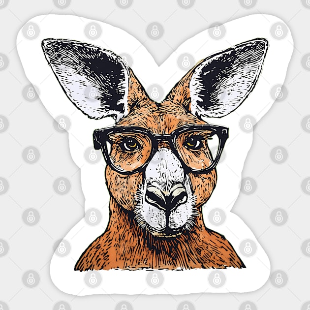 Specs and Bounces - Kangaroo - Sticker | TeePublic