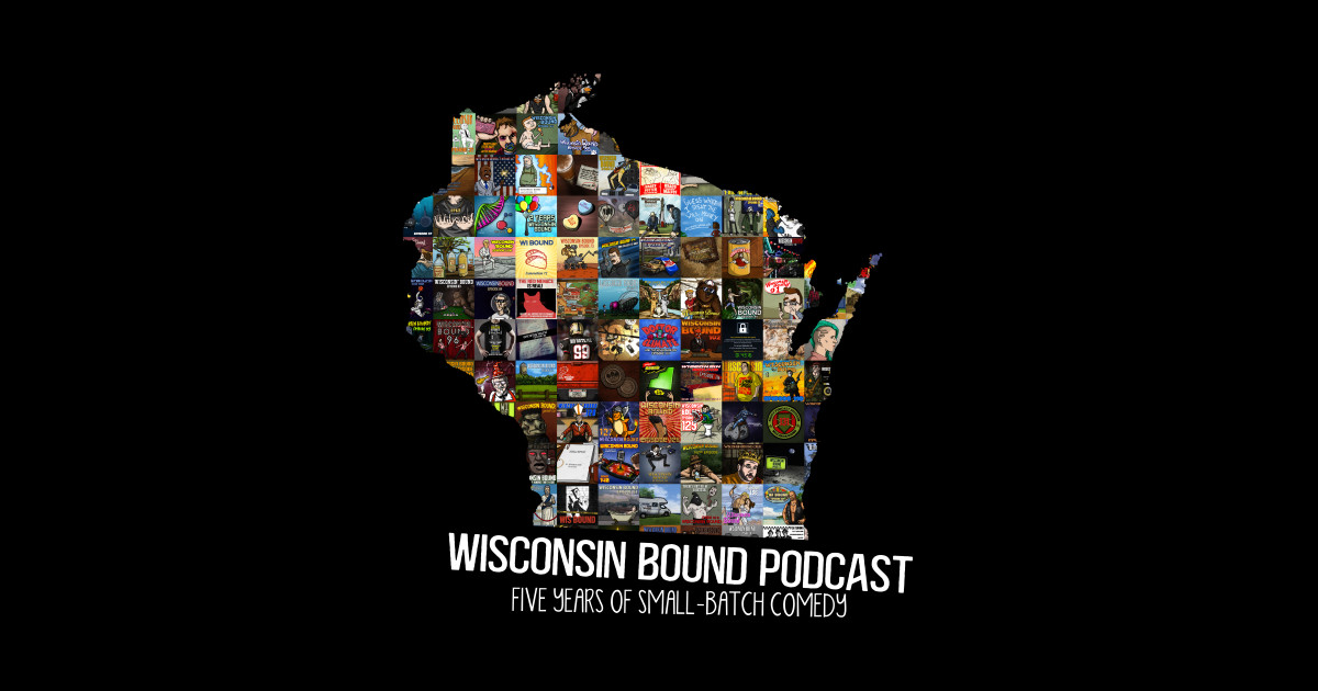 state logo with text - Wisconsin Bound Podcast - Magnet | TeePublic