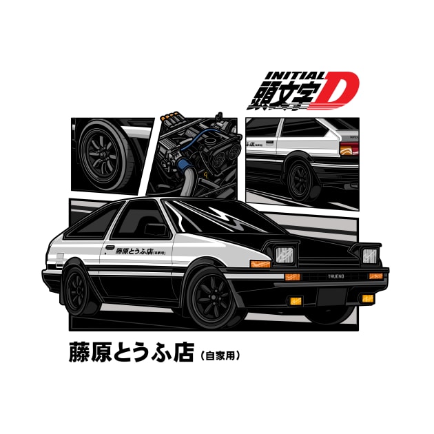 Toyota Ae86 Trueno Initial D Anime version 2 black - Toyota Ae86 - T ...