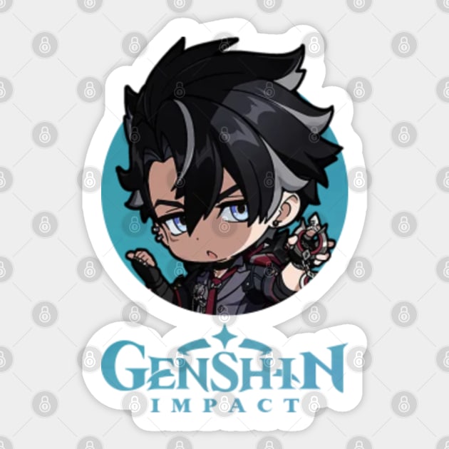 Wriothesley Chibi Genshin Impact - Genshin Impact - Sticker | TeePublic