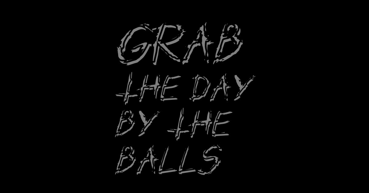 Grab the day by the balls - Grab Life - Sticker | TeePublic