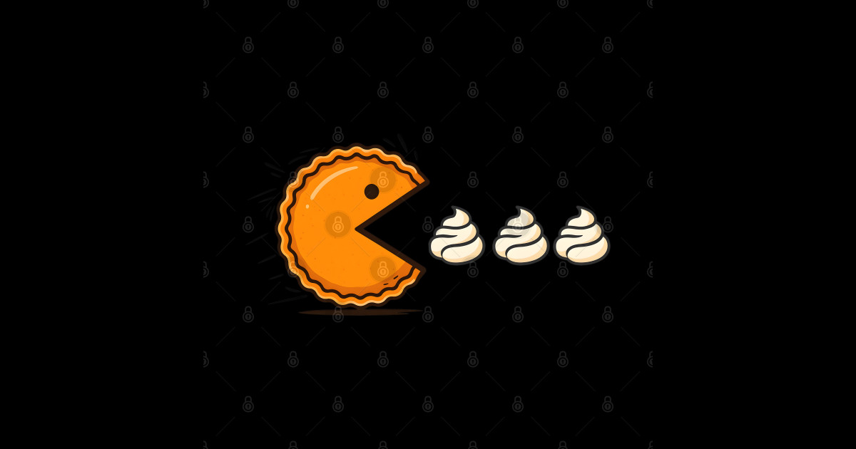 PacMan Pie - Thanksgiving - Sticker | TeePublic