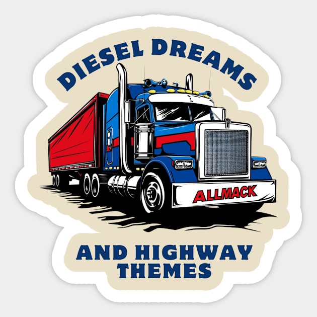 semi truck - Truck - Sticker | TeePublic