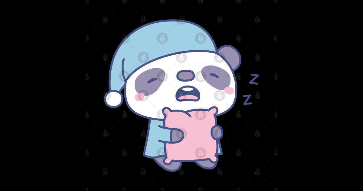 Cute Yawning Panda Hugging Pillow - Sleepy Panda - Sticker | TeePublic