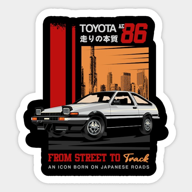 Toyota AE86 Retro - Toyota Ae86 - Sticker | TeePublic