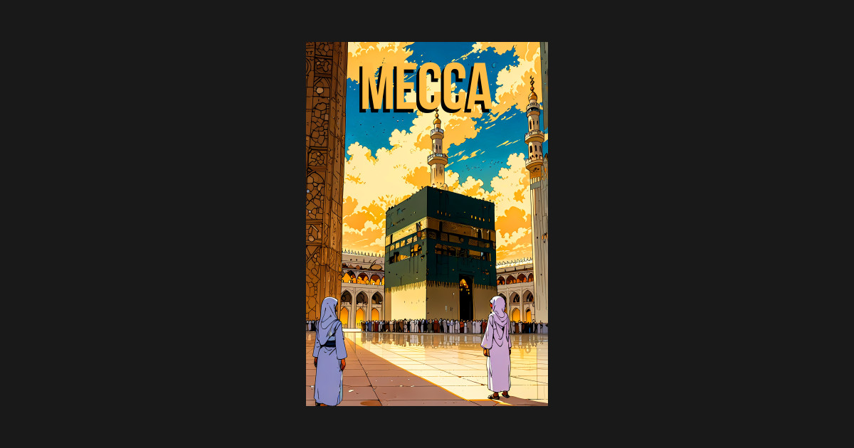 Anime Girl Visiting Mecca - Anime And Manga - T-Shirt | TeePublic