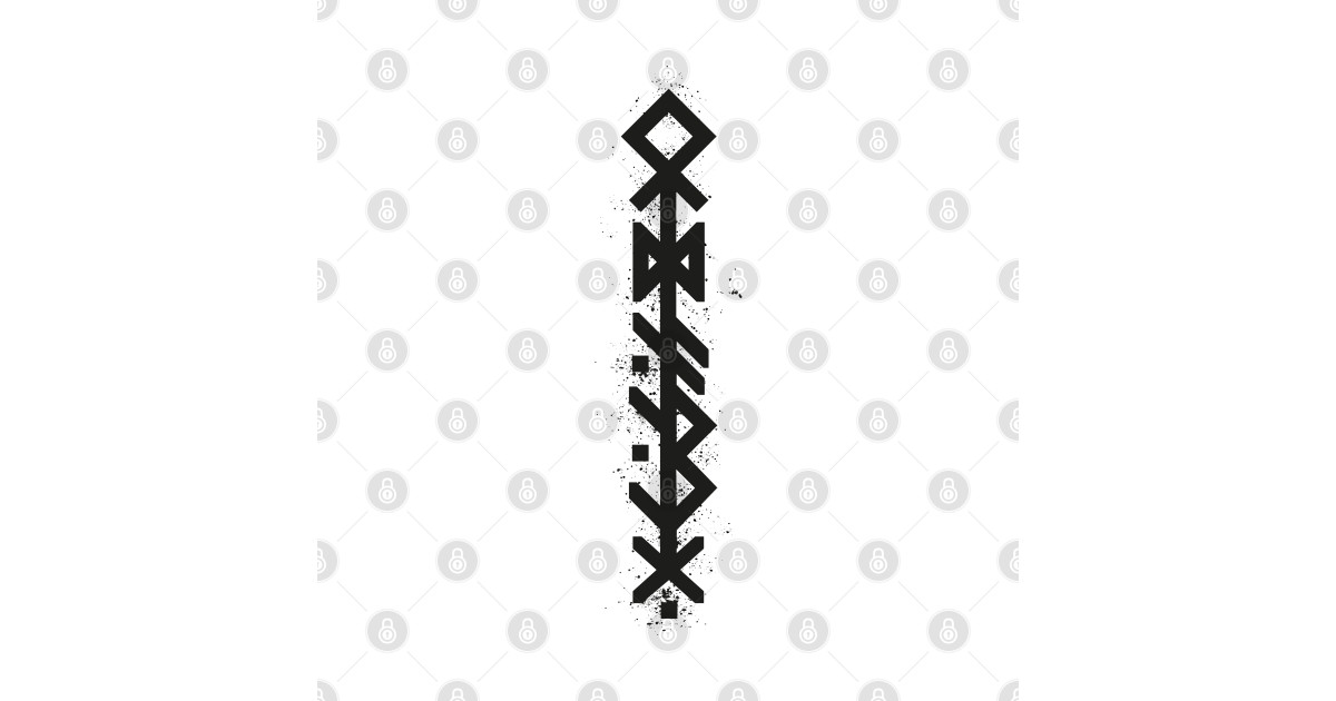 ODIN'S SPEAR - Black Bind Rune Design INK SPLAT - Runes - T-Shirt ...