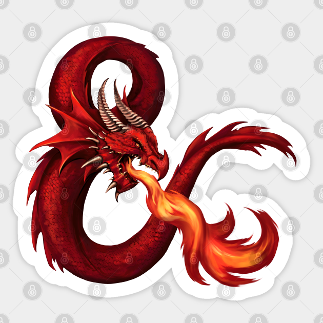 DnD Red Dragon - Dnd Dragon - Sticker | TeePublic