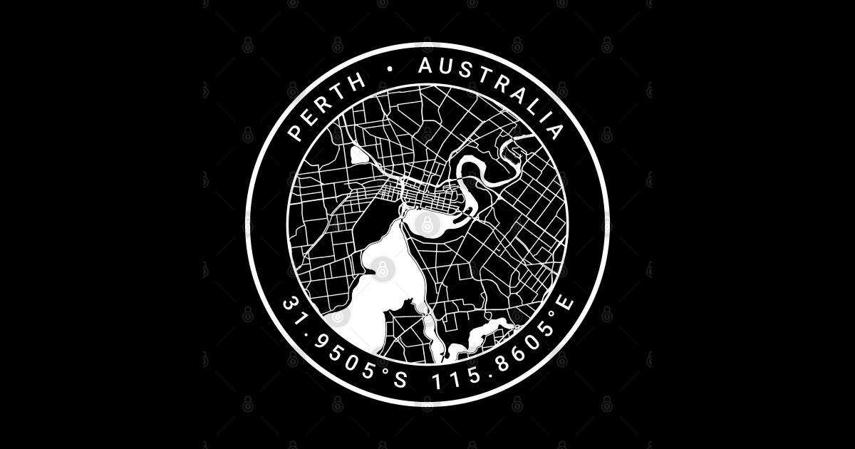 Perth Map - Perth Australia - Sticker | TeePublic