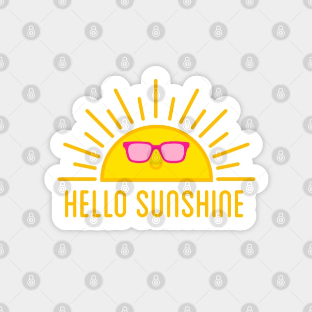 Hello sunshine, happy sun with pink sunglasses - Happy - Sticker ...