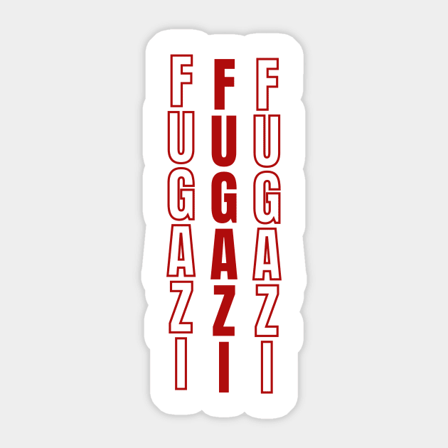 Fugazi horizontal text design - Fugazi - Sticker | TeePublic