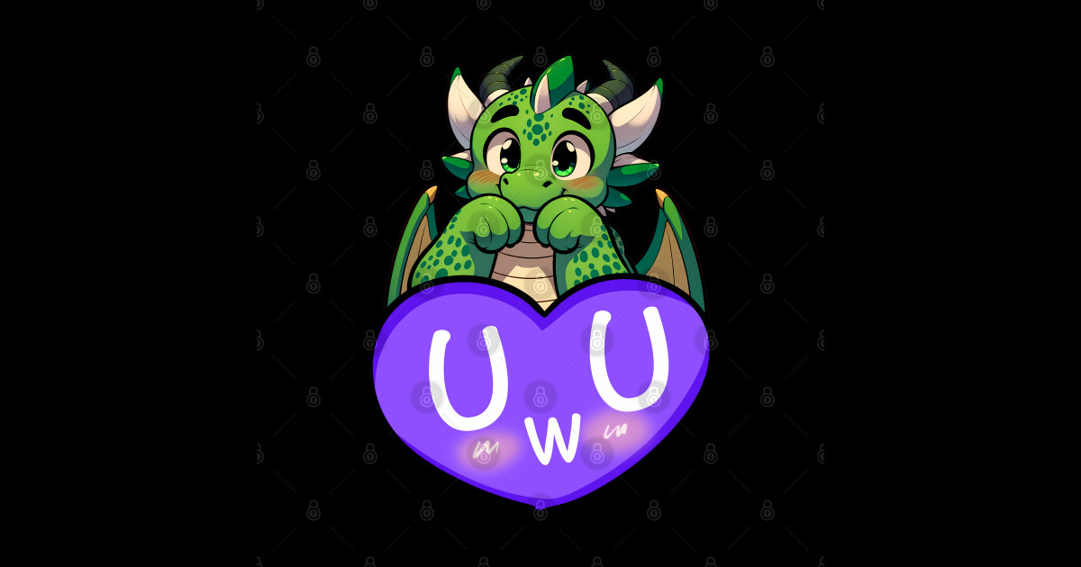 Blushing UwU Scalie Anthro Dragon Heart - Scalie - Posters and Art ...