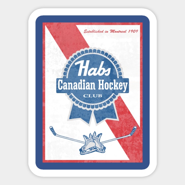 Habs Blue Ribbon - Canadian Hockey Club - Sticker | TeePublic