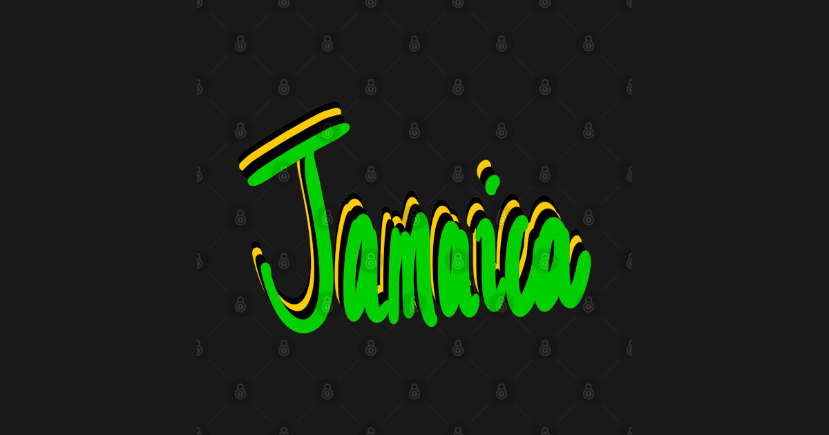 Jamaica cursive green - Country Jamaican colors colours flag - Jamaica ...